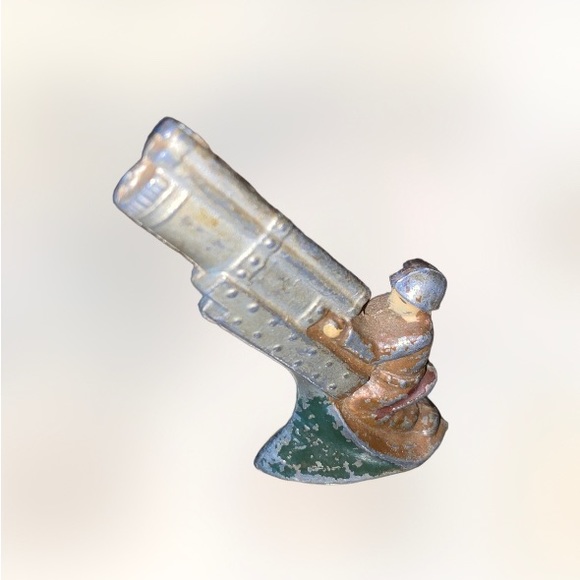 Other | Vtg Mcm Military Soldier Die Cast Figure Machine Gun Turret ...